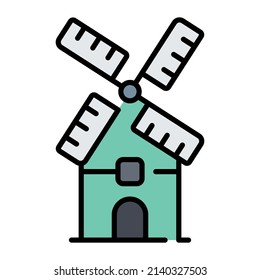 Mill Building Vector Illustration Isolated On Stock Vector (Royalty ...