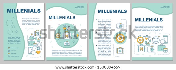 Millennials Brochure Template Age Group Flyer Stock Vector (Royalty ...