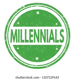 Millennials Grunge Rubber Stamp On White Stock Vector (Royalty Free ...