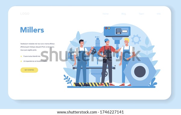 Miller Milling Web Banner Landing Page Stock Vector (Royalty Free ...