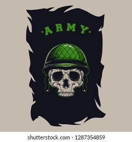 Millitary Skull Army Vector Stock Vector (Royalty Free) 1287354868