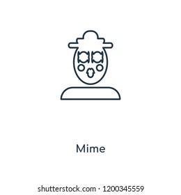 Mime Concept Line Icon Linear Mime Stock Vector (Royalty Free ...