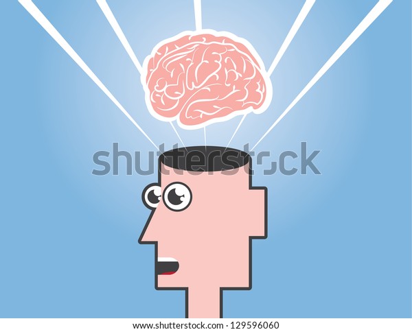 Mind Blown Floating Above Open Head Stock Vector (Royalty Free ...