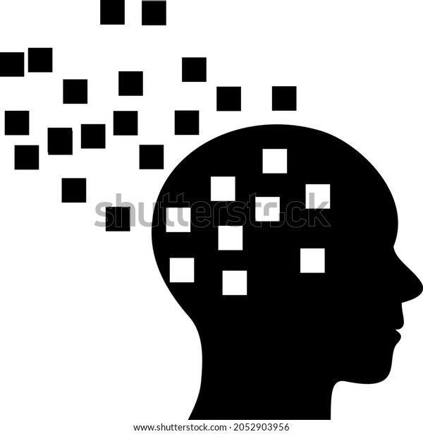 Mind Disintegration Icon Flat Style Isolated Stock Vector (Royalty Free ...