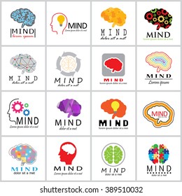 Mind Icons Set Isolated On White Stock Vector (Royalty Free) 389510032 ...