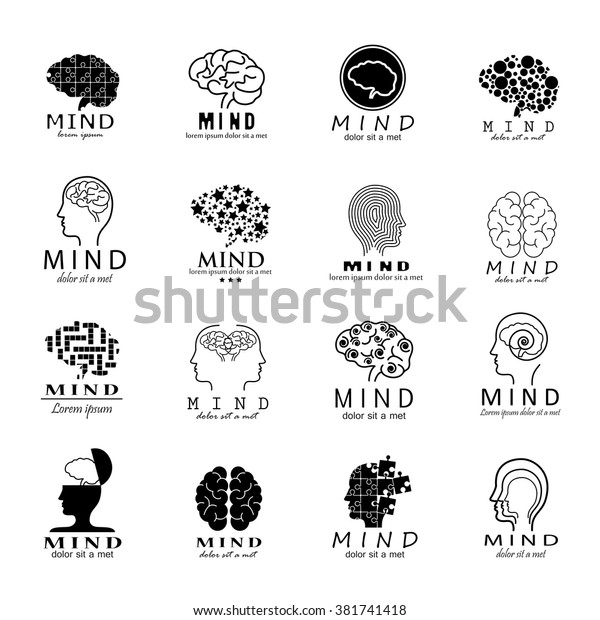 Mind Icons Set Isolated On White Stock Vector (Royalty Free) 381741418 ...