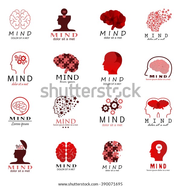 Mind Icons Set Isolated On White Stock Vector (Royalty Free) 390071695