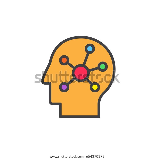 Mind Map Head Filled Outline Icon Stock Vector (Royalty Free) 654370378 ...