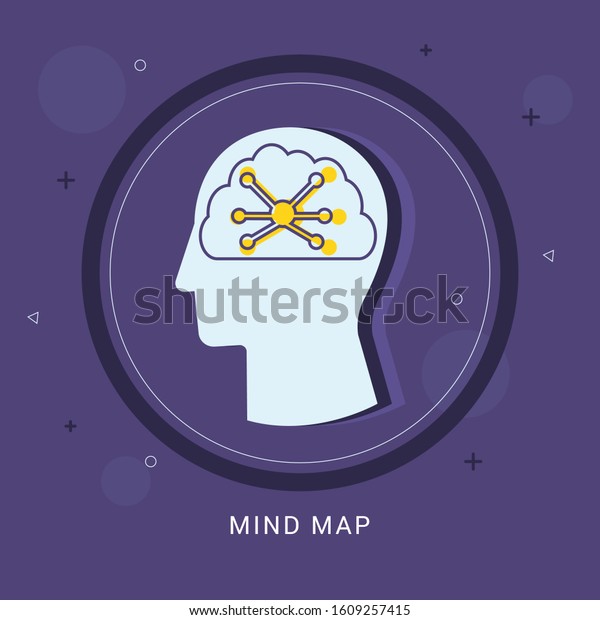 Mind Map Icon Concept Human Head Stock Vector (Royalty Free) 1609257415 ...