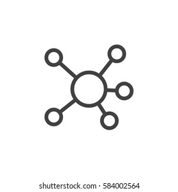 Mind Map Line Icon Outline Vector Stock Vector (Royalty Free) 584002564 ...