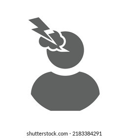 Mind Power Brain Icon Gray Vector Stock Vector (Royalty Free ...