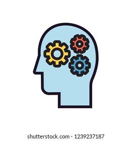 Mind User Icon Head Gears Sign Stock Vector (Royalty Free) 1239237187 ...