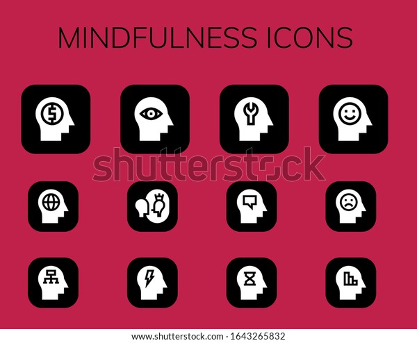 Mindfulness Icon Set 12 Filled Mindfulness Stock Vector (Royalty Free ...