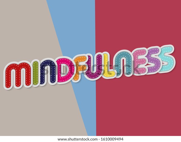 Mindfulness Letters Banner Border Stitches Stock Vector (Royalty Free ...