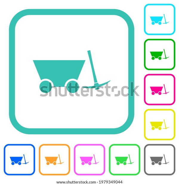 Mine Cart Pickaxe Vivid Colored Flat Stock Vector (Royalty Free ...