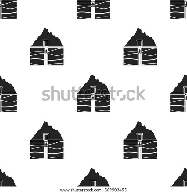 Mine Shaft Icon Black Style Isolated Stock Vector (Royalty Free ...