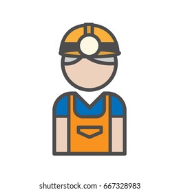 Miner Avatar Icon On White Background Stock Vector (Royalty Free ...