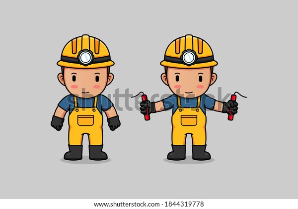 Miner Carrying Two Dynamite His Hands Stock Vector (Royalty Free ...