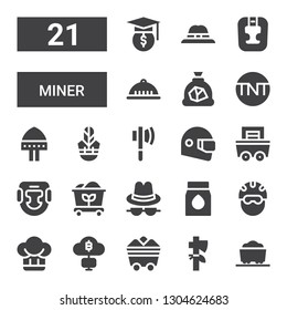 Miner Icon Set Collection 21 Filled Stock Vector (Royalty Free ...