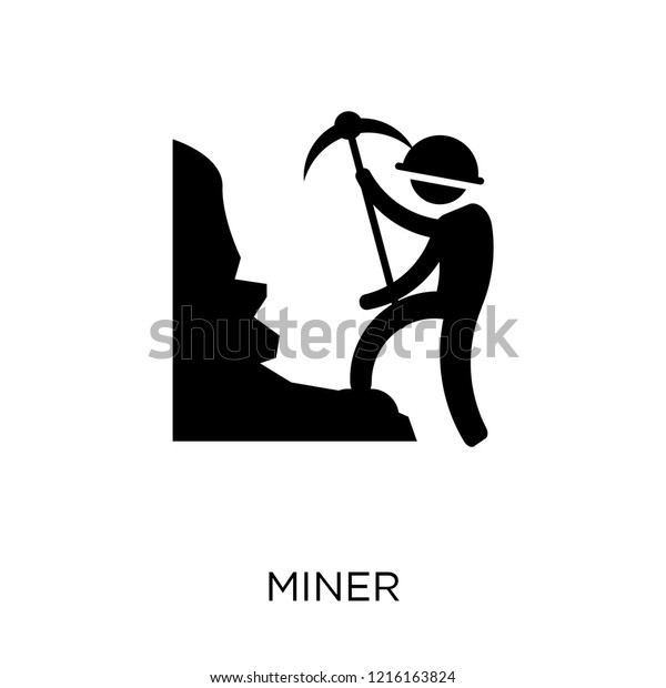 Miner Icon Miner Symbol Design Professions Stock Vector (Royalty Free ...