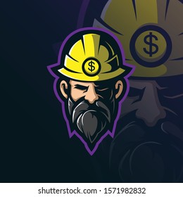 Miner Mascot Logo Design Vector Modern Stock Vector (Royalty Free ...