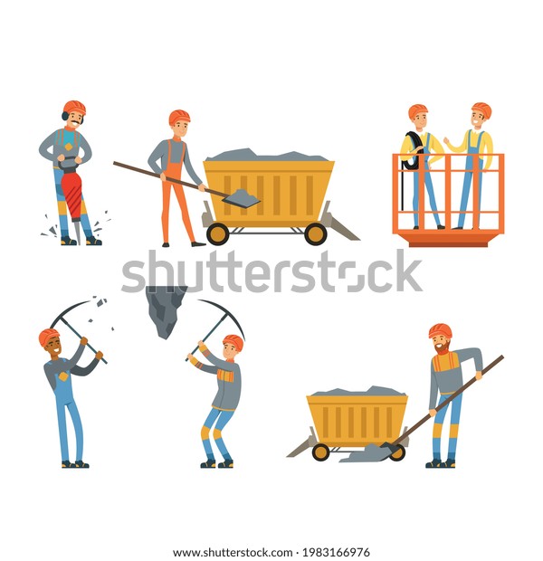 Miner Pitman Hard Hat Uniform Transporting Stock Vector (Royalty Free ...