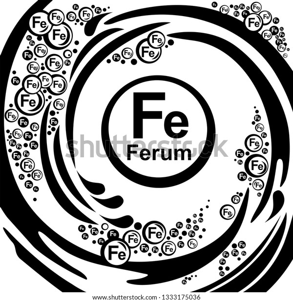 Mineral Ferrum Fe Iron Formula Symbol Stock Vector (Royalty Free ...