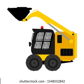 Mini Bulldozer Skid Loader Vector Isolated Stock Vector (Royalty Free ...