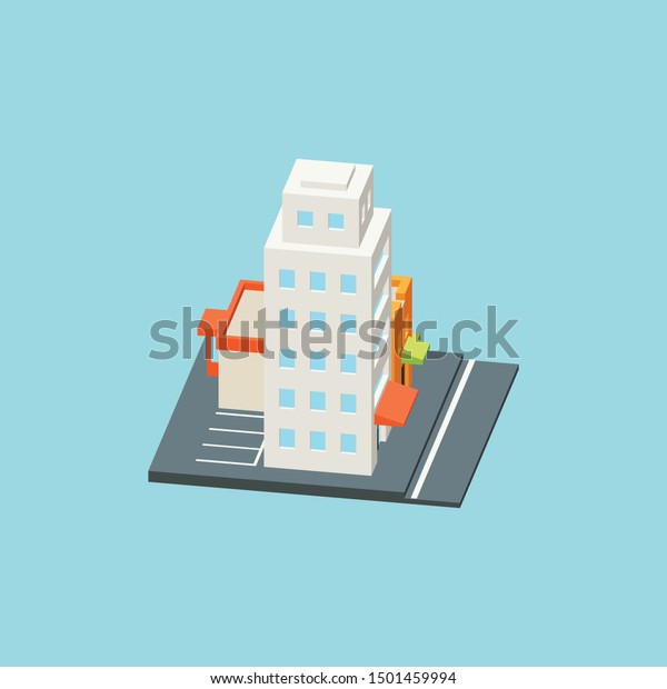 Mini City Block Isometric Color Stock Vector (Royalty Free) 1501459994