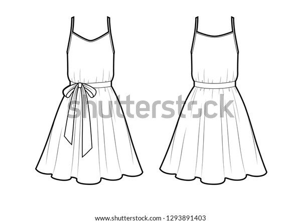 Mini Dress Sketch Stock Vector (Royalty Free) 1293891403 | Shutterstock