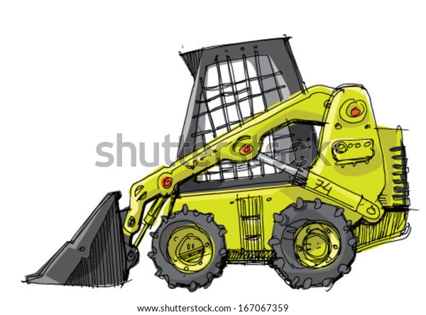 Mini Excavator Cartoon Stock Vector (Royalty Free) 167067359 | Shutterstock
