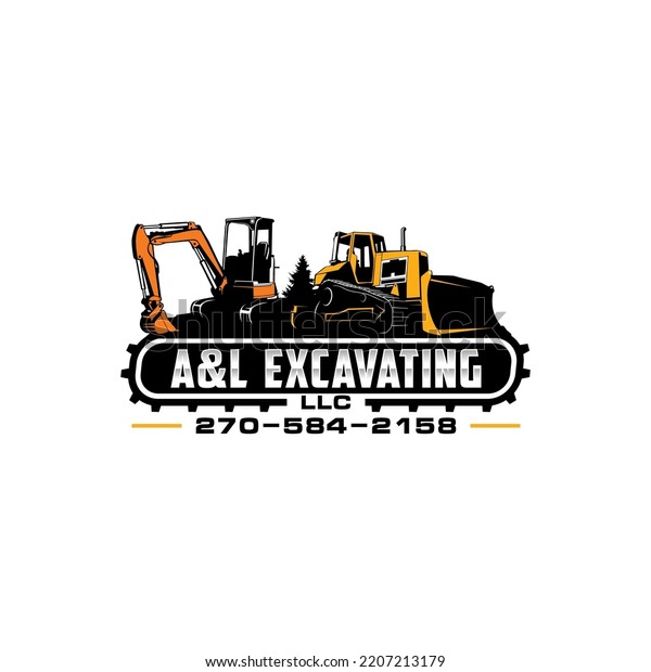 Mini Excavator Logo Skid Steer Logo Stock Vector (Royalty Free ...