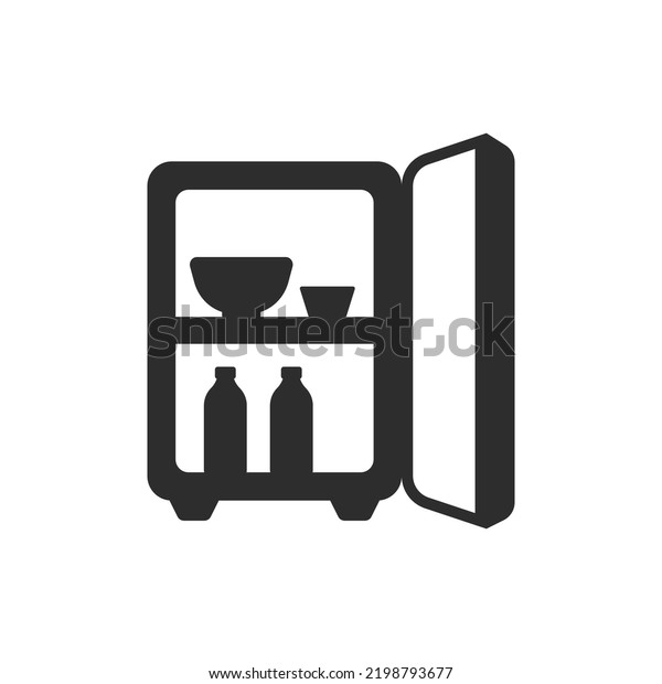 Mini Fridge Icon Monochrome Black White Stock Vector (Royalty Free ...