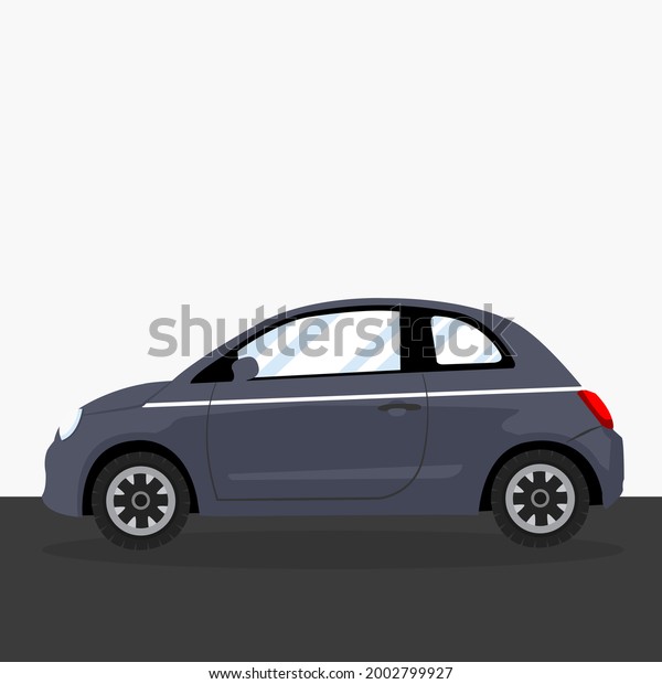 Mini Grey Car Cartoon Flat Vector Stock Vector (Royalty Free ...