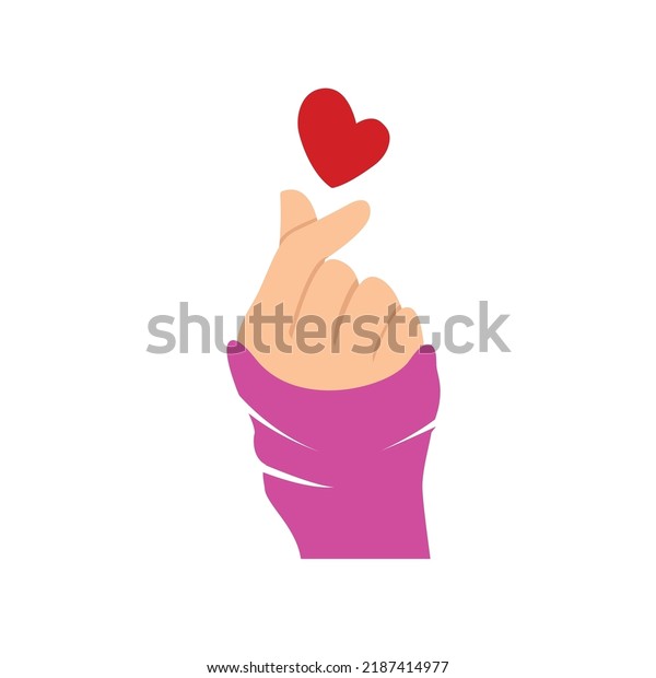 Mini Heart Icon Hand Finger Heart Stock Vector (Royalty Free ...