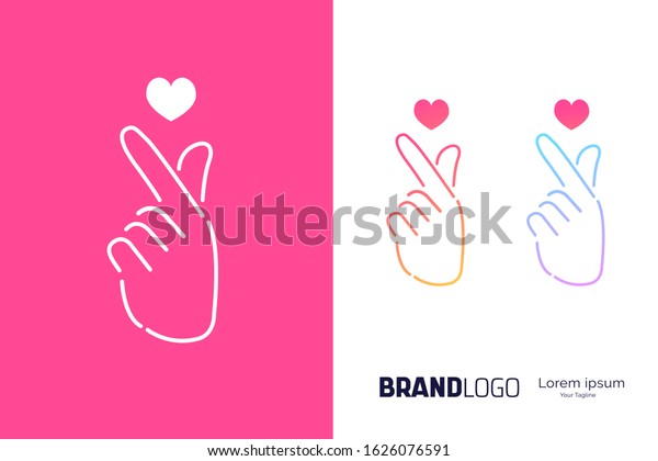 Mini Heart Love Logo Finger Cute Stock Vector (Royalty Free) 1626076591 ...