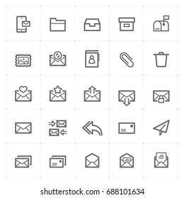 Mini Icon Set Mail Letter Icon Stock Vector (Royalty Free) 688101634 ...