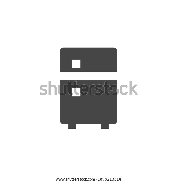 Mini Refrigerator Icon Black White Vector: เวกเตอร์สต็อก (ปลอดค่า ...