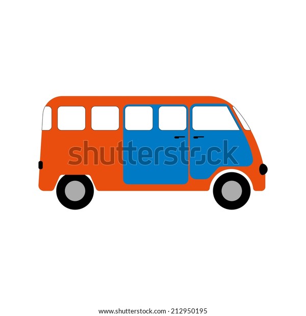 Minibus Car Vector Cartoon Illustration Microbus: vector de stock ...