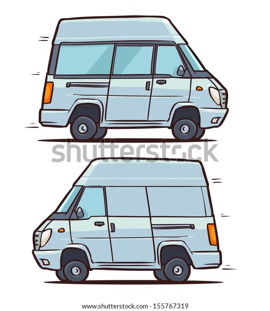 Minibus Cartoon Illustration Stock Vector (Royalty Free) 155767319 ...