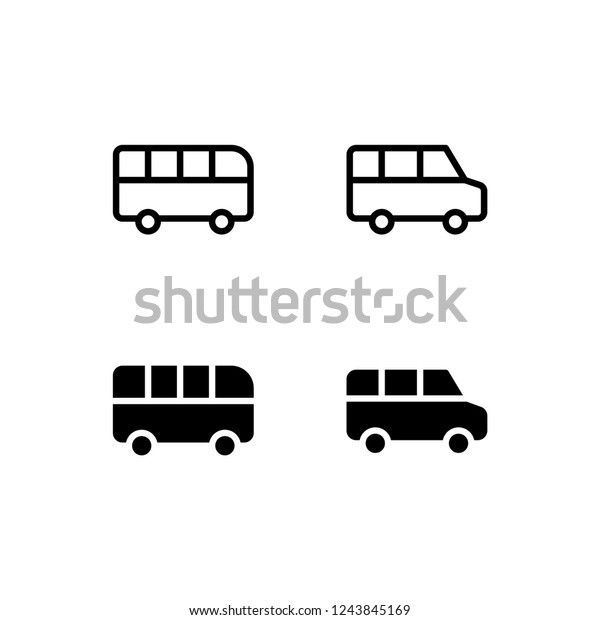 Minibus Icon Logo Vector Symbol Minivan Stock Vector (Royalty Free ...