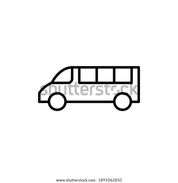 Minibus Icon Minivan Symbol Flat Black Stock Vector (Royalty Free ...
