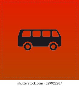 Minibus Icon Vector Black Flat Button Stock Vector (Royalty Free ...