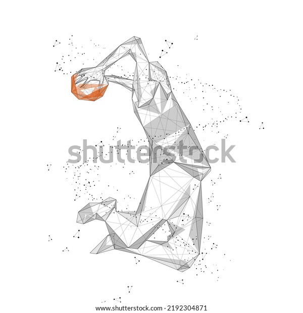 Minimal Abstract Basketball Player Slam Dunk Stock Vector (Royalty Free ...