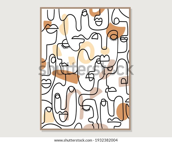 Minimal Abstract Continuous Line Drawing Vector Stock Vector (Royalty ...