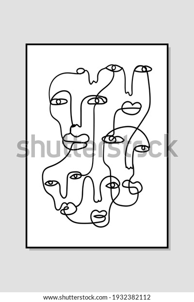 Minimal Abstract Continuous Line Drawing Vector: เวกเตอร์สต็อก (ปลอดค่า ...
