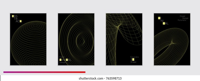 Futuristic Grid Posters Retrofuturistic Layout Templates เวกเตอร์สต็อก