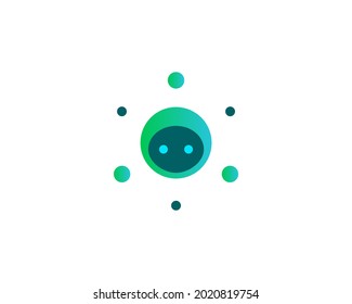 Minimal Bot Logo Mascot On Gradient Stock Vector (Royalty Free ...