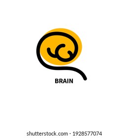 Minimal Brain Icon Vector Graphic Minimalist Stock Vector (Royalty Free ...