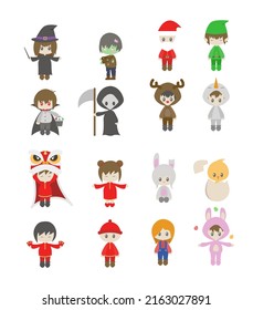 Minimal Chibi Characters 4 Festivals Stock Vector (Royalty Free ...